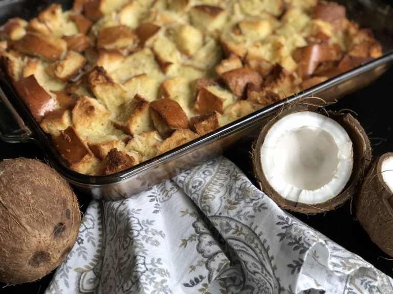 Creamy Coconut Bread Pudding - Sweet Carolina